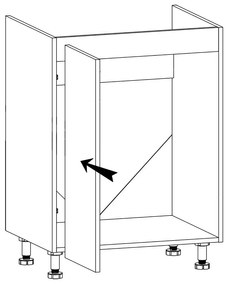 ASPEN gr | dolní skříňka D60Z | LEVÁ | šedá lesk