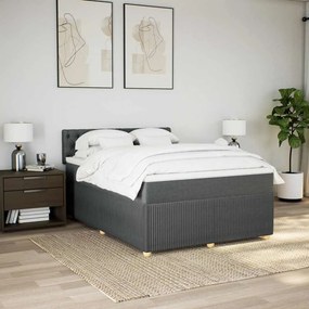 Box spring postel s matrací tmavě šedá 160x200 cm textil 3287515