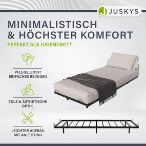 Juskys Kovová postel Palamos s LED osvětlením Velikost: 140 × 200 cm