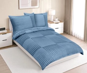 Bellatex Mikroflanelové povlečení 140x200 cm. 70x90 cm Puntík Modrá