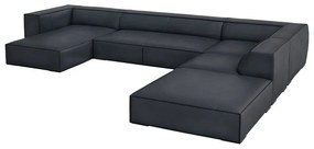 Tmavě modrá kožená rohová pohovka (pravý roh) Madame – Windsor &amp; Co Sofas
