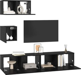 Sestava TV skříněk 4 ks Černý dub Kompozitní dřevo 3393436