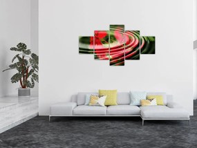 Abstraktní obraz - květy ve vlnách (125x70 cm)