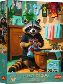 TREFL Puzzle Premium Plus Pets  People Stuff: Mýval na Den praní / 100