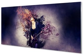 akrylový obraz Ženské kytara poznámky 125x50 cm