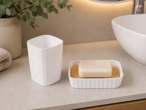 Verk Group Koupelnová sada: kartáč na toaletu, dávkovač, bambusový košík – 6 kusů