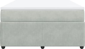 Box spring postel s matrací světle šedá 160x200 cm samet 3285650