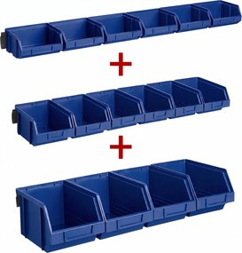 Sada lišty s boxy 2+1 ZDARMA, mix velikostí, modrá