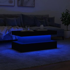 vidaXL Konferenční stolek s LED osvětlením 90 x 50 x 40 cm [839848] Barva: Černá