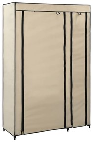 Skládací šatní skříň krémová 110 x 45 x 175 cm textil 282422
