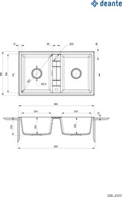 Deante Dřez Eridan 2 komory, granit - ZQE G203 grafit metalic