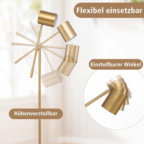 Costway Stojací lampa 175 cm Lampička na čtení s nastavitelnou hlavou a ramenem