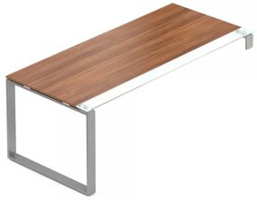 Stůl Creator 200 x 90 cm, šedá podnož, 1 noha / Ořech