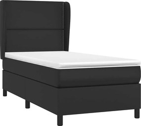 Box spring postel s matrací černá 90x190 cm umělá kůže 3128943