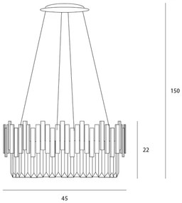 MAXLIGHT P0368 - Lustr na lanku TREND 8xE14/40W/230V pr. 45 cm zlatá