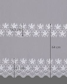 Záclona voálová jednoduchá s řasící páskou barva bílá látka poloprůhledná, pletený vzor, vzorované