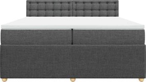 Box spring postel s matrací tmavě šedá 200x200 cm textil 3287578
