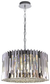 Lustr Ritz, 1x křišťálové/chromové kovové stínítko, (fi 54cm), ch