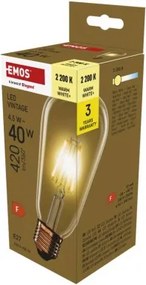 Emos lighting LED žárovka Vintage ST64 / E27 / 4,5 W (40 W) / 420 lm / teplá bílá 1525743224