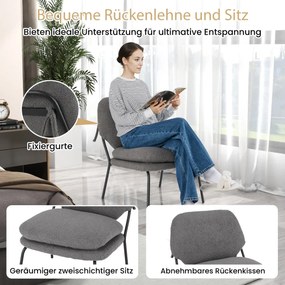 Costway Armless Accent Chair s Teddy Fleece potahem a křeslem pro volný čas