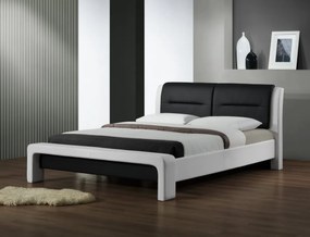 Čalouněná postel Cassandra 160x200 dvoulůžko - bílo-černá