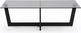 Černý konferenční stolek se skleněnou deskou 70x120 cm Plam – Kave Home