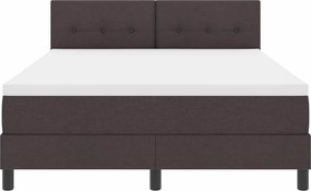 Postel s boxspringem s čelo Tmavě hnědá 140 x 200 cm textil 3338695