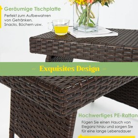 Costway Skládací konferenční stolek Venkovní s deskou z PVC – 60 × 40 × 40 cm