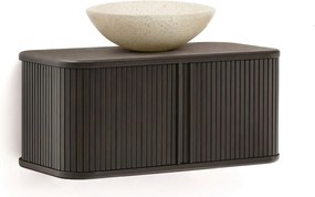 Tmavě hnědá závěsná skříňka pod umyvadlo v dekoru jasanu 90x40 cm Mailen – Kave Home