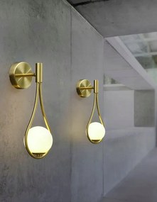 Toolight - skleněná nástěnná lampa E27 60W APP603-1W, zlatá, OSW-08996