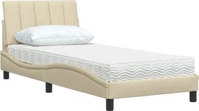 Postel s matrací Hanko krémová 90 x 200 cm textil 3310508