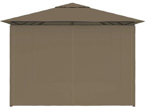 vidaXL Marketos Zahradní altán se závěsy 4 x 3 m taupe 180 g/m²