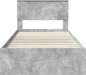 Rám postele s čelo Betonově šedá 100 x 200 cm Kompozitní dřevo 3410934
