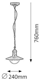Rabalux 8737 - Venkovní závěsné svítidlo OSLO 1xE27/60W IP44