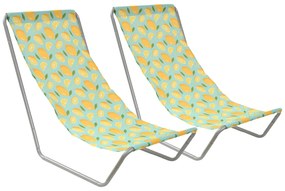 Sada 2 ks skládacích plážových lehátek SAND LEMON, barevné