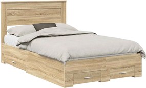 Rám postele s čelo Sonoma dub 120 x 200 cm Kompozitní dřevo 3410013