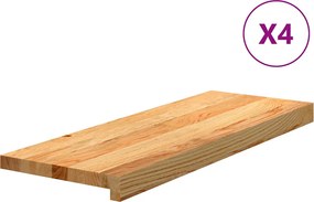 Nášlapy na schody 4 ks světle hnědé 70x25x2 cm masivní dub 3282953
