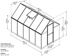 Polykarbonátový skleník Palram multiline 6x10