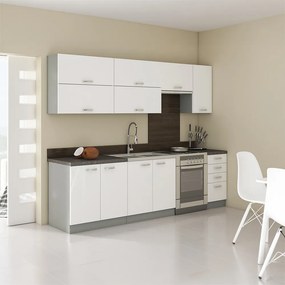 BIANCA sb | dolní skříňka 30 D CARGO s výsuvnou drátěnou policí | 30 cm | světle šedá/bílá lesk