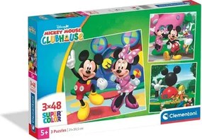 CLEMENTONI Puzzle Mickeyho klubík / 3x 48 dílků / od 5 let