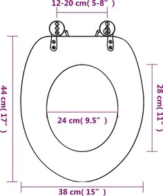 vidaXL WC sedátko s funkcí pomalého sklápění 2 ks MDF motiv hvězdic [276997]