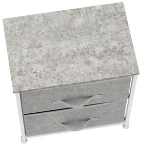 Noční stolek ROSITA TYP 1 MDF šedá, kov bílý lak, láka světle šedá