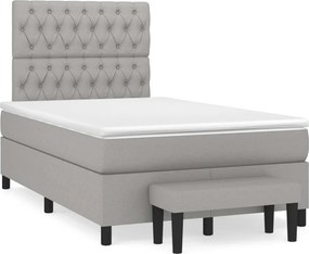 Box spring postel s matrací světle šedá 120 x 200 cm textil 3136821