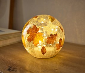 Tchibo - Skleněná koule s LED »Lístky« - barva: transparent