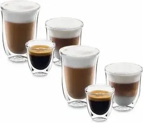 DeLonghi Sada skleniček 6ks / 2 x 90 ml / 2 x 270ml / 2 x 330 ml