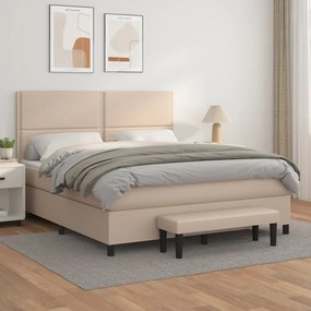 Box spring postel s matrací cappuccino 180 x 200 cm umělá kůže