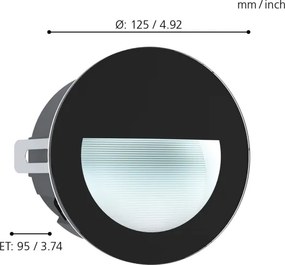 Eglo 99576 - LED Venkovní zápustné svítidlo ARACENA LED/2,5W/230V IP65 černá