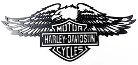 Živá Zeď Dřevěná nástěnná dekorace Harley Davidson orel černý