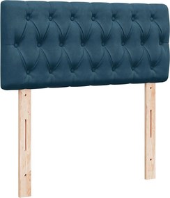 Osmanský rám postele s matrací tmavě modrá 80x200cm samet 3311811