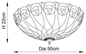 Endon 64173 - Stropní svítidlo Tiffany HUTCHINSON 2xE27/60W/230V pr. 50 cm